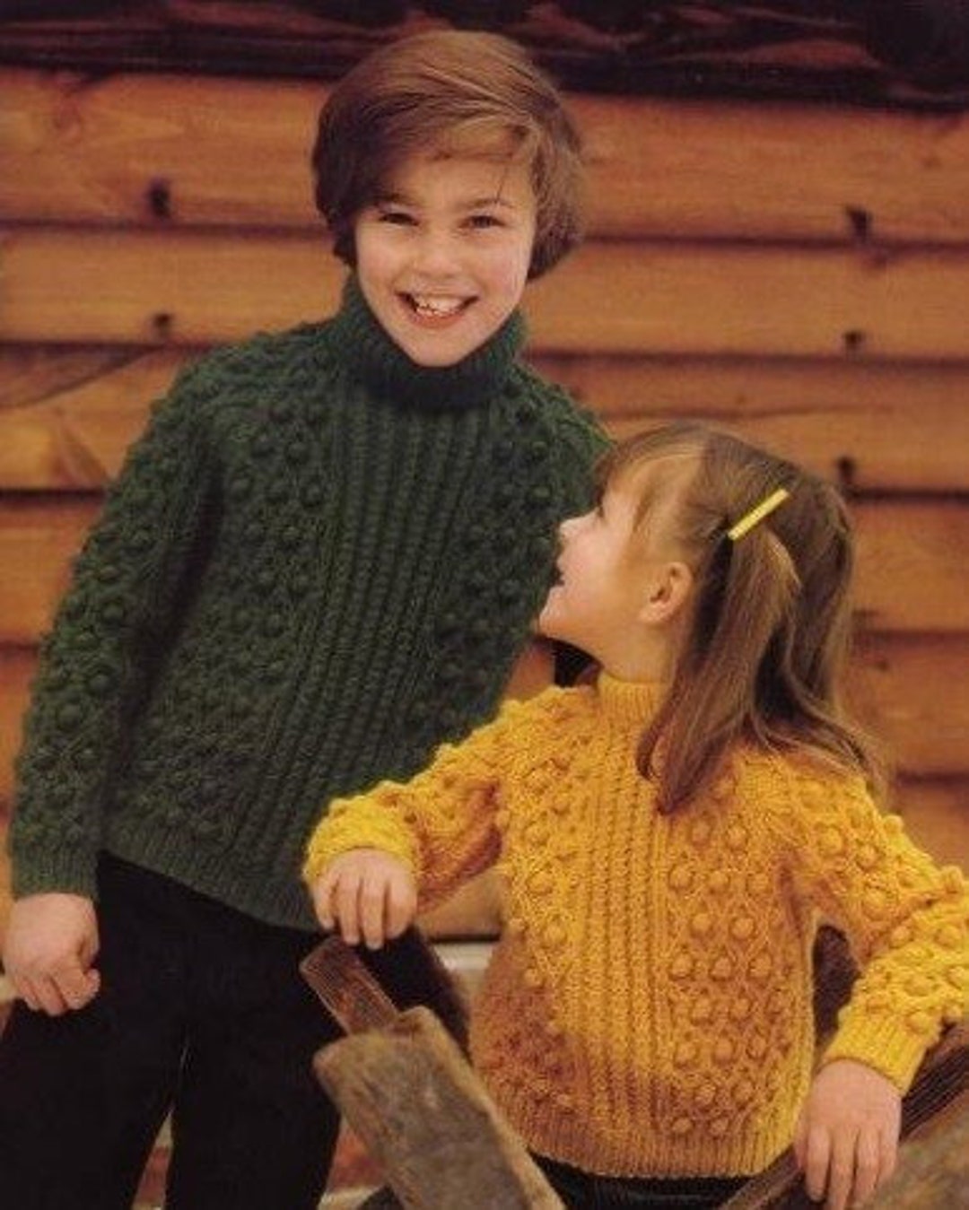 INSTANT DOWNLOAD PDF Child's Round or Polo Neck Sweaters Knitting ...