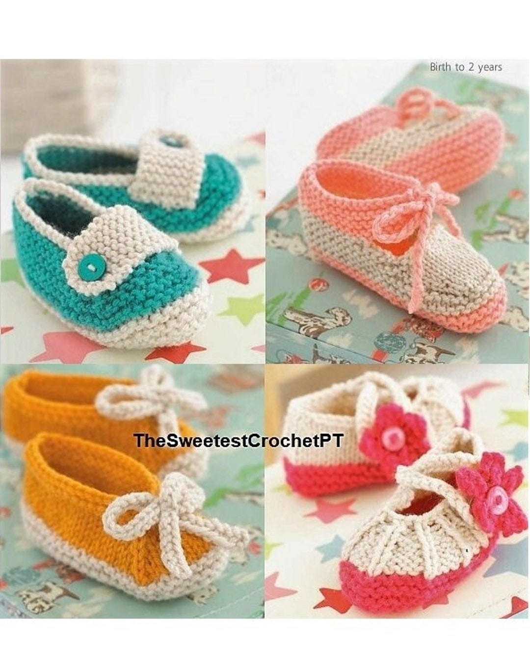 4 Baby Shoes Knitting Patterns Mary Jane Knitting Shoes Child Booties ...