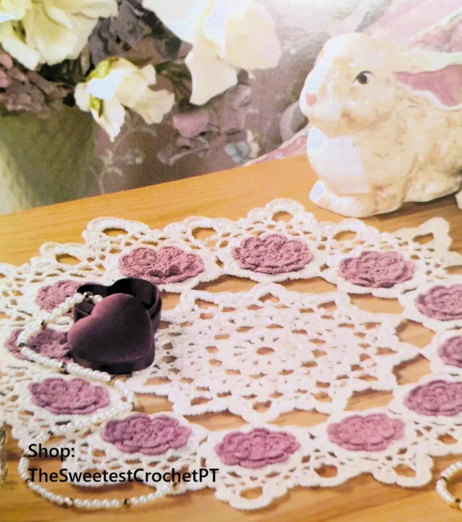 Roses Doily Crochet Pattern PDF Vintage Lace Decor Antique Floral Doily ...