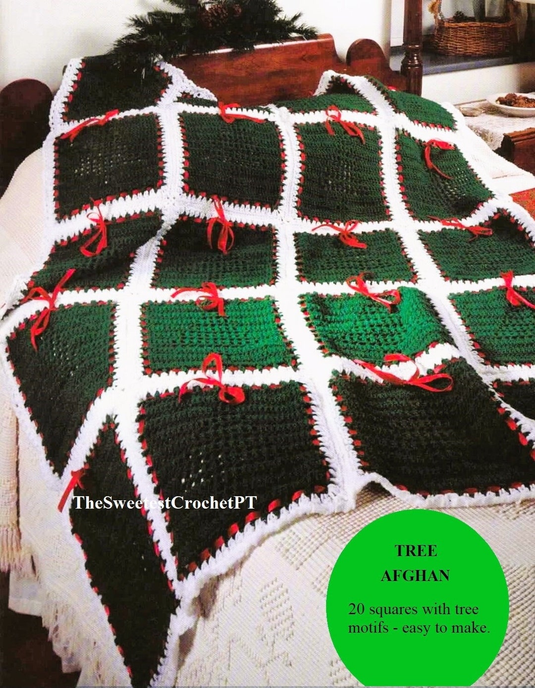 Christmas Tree Blanket Crochet Pattern Afghan Tree Motifs Crochet ...