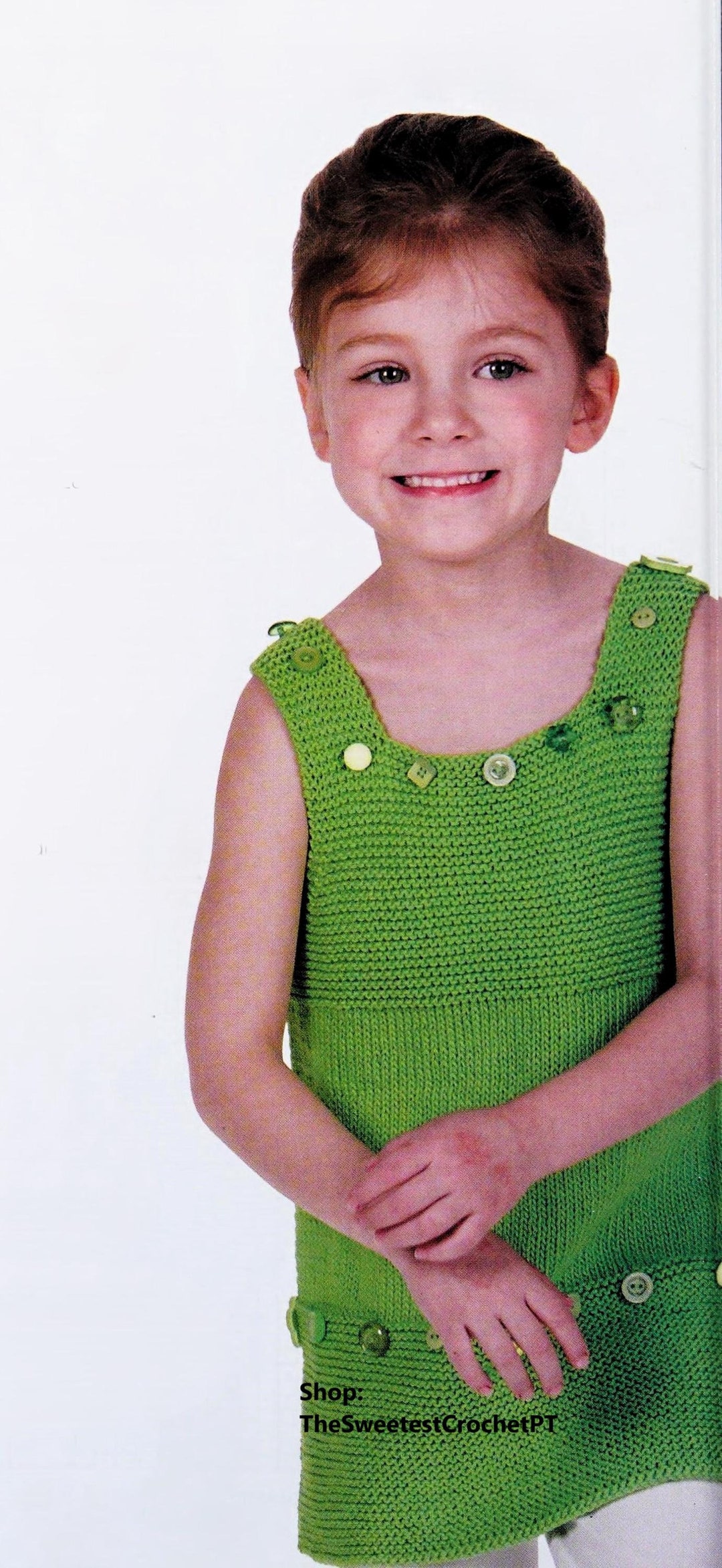 Child Tunic Knitting Pattern Knit Girl Top 4 Sizes: 2, 4, 6 and 8 DK 8 ...