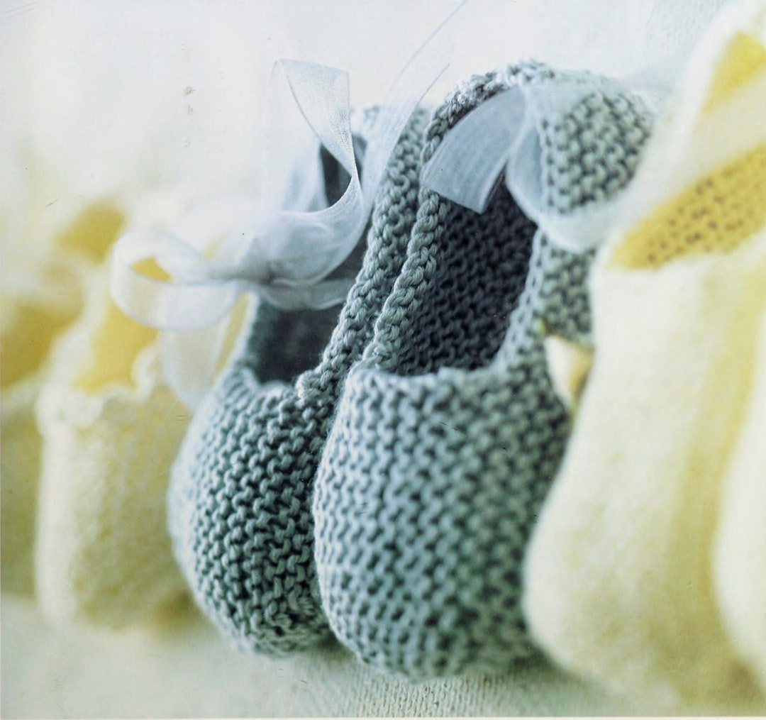 Baby Slippers Knitting Pattern Baby Knitting Pattern Baby Shower Gift ...
