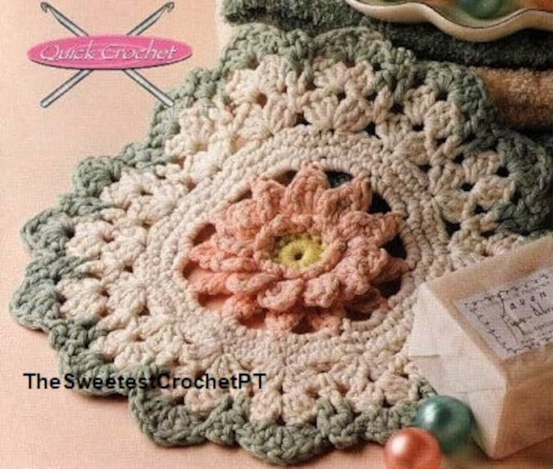 Floral Flower Hot Pad Crochet Pattern Spring Washcloth Pot Holder DIY ...