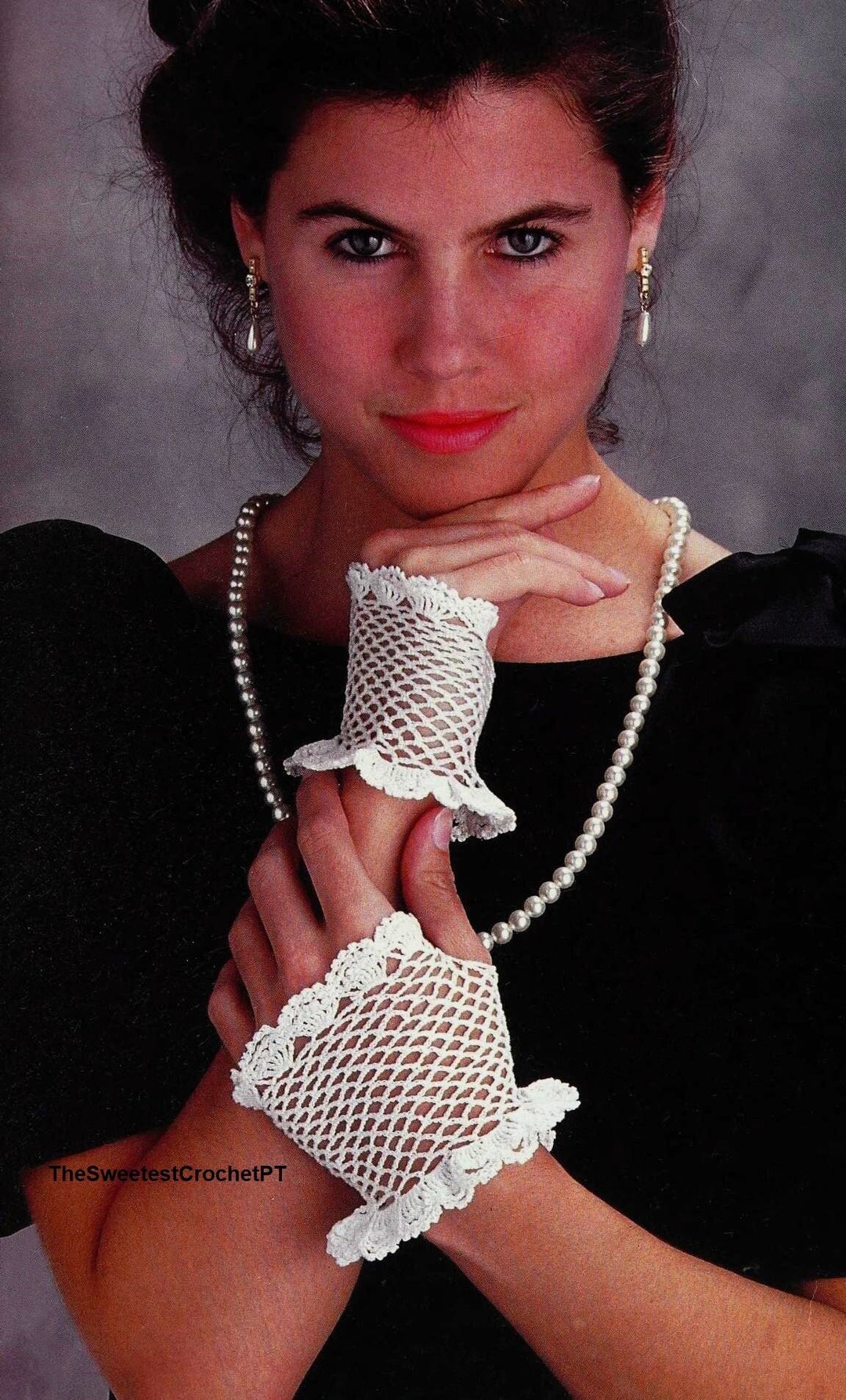 Fingerless Mittens Crochet Pattern Wedding Bride Lacy Crochet Gloves 1 ...