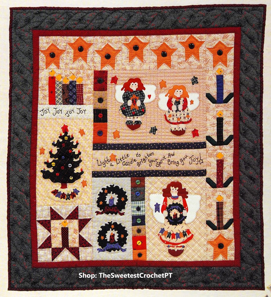 Christmas Quilt Patchwork Pattern Christmas Wall Hanging Sewing Pattern ...