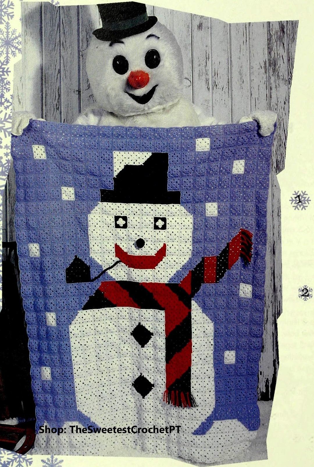 Christmas Snowman Crochet Blanket Pattern Afghan Crochet Patterns Quilt ...
