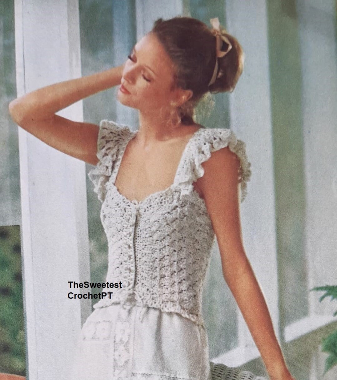 Womens Beribboned Crochet Top Pattern Summer Top Crochet Camisole 3 ...