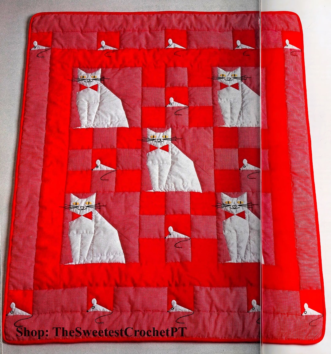 Cats and Mice Quilt Sewing Pattern Cat Quilt and Cushion Home Decor DIY ...