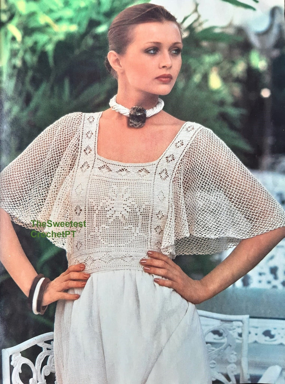 Mesh Filet Crochet Top Pattern Lace Open Stitch Summer Sweater 3 Sizes ...