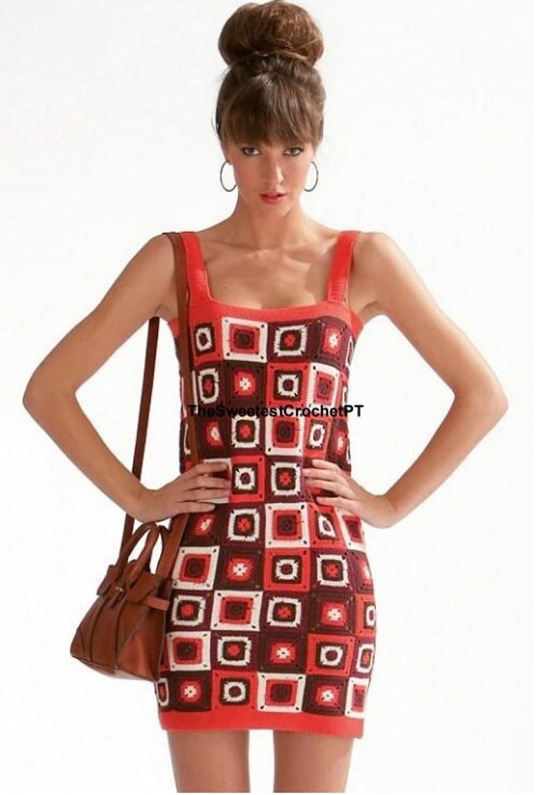 STEP by STEP MOTIF Crochet Dress Pattern Women Granny Squares - Etsy