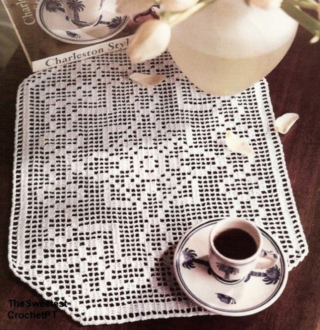 Filet Doily Crochet Pattern Square Doily Crochet Home Decor Pattern ...