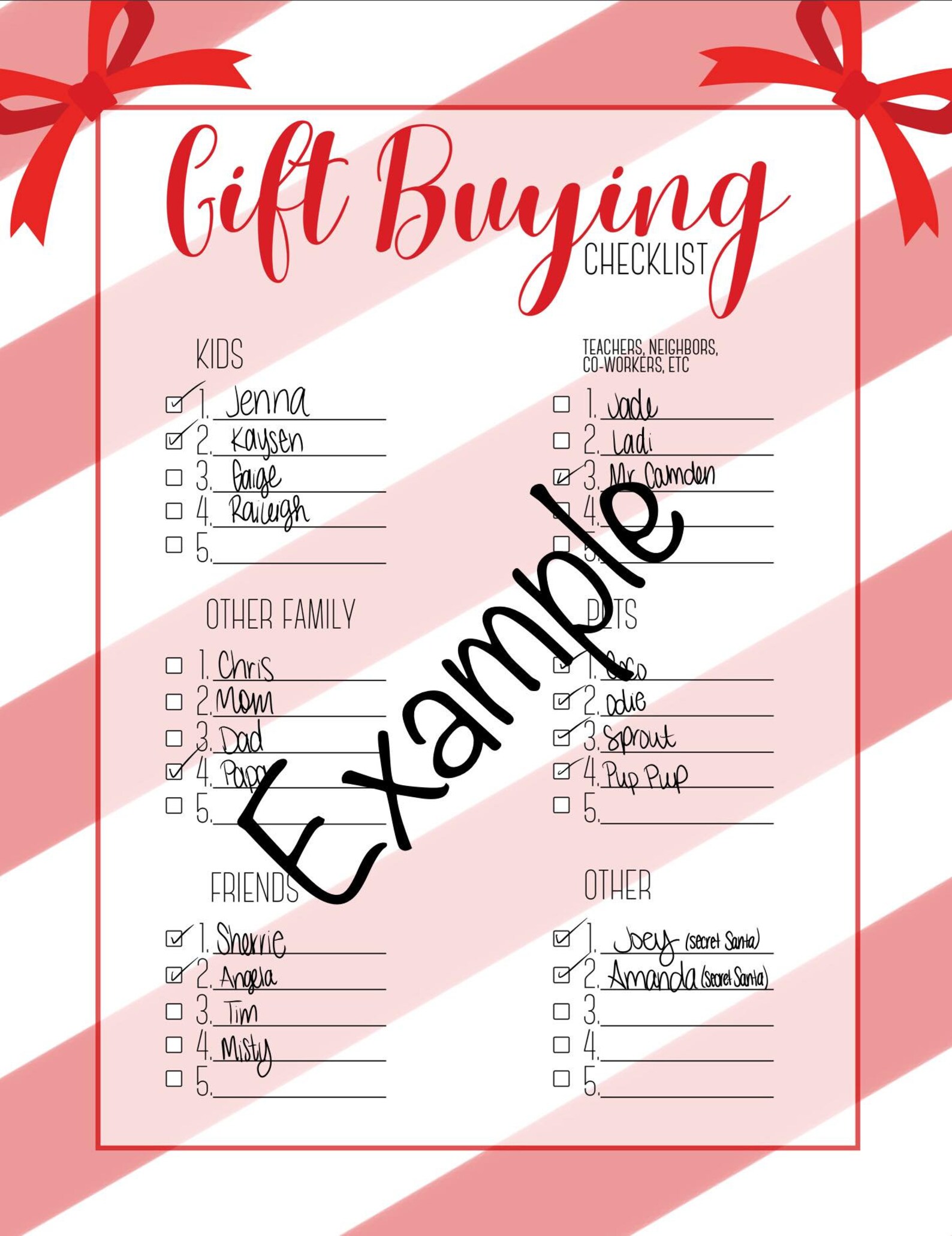 Christmas Gift Planning/gifting/planner/holidays/family/friends/party ...