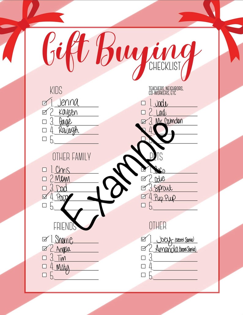 Christmas Gift Planning/gifting/planner/holidays/family/friends/party ...