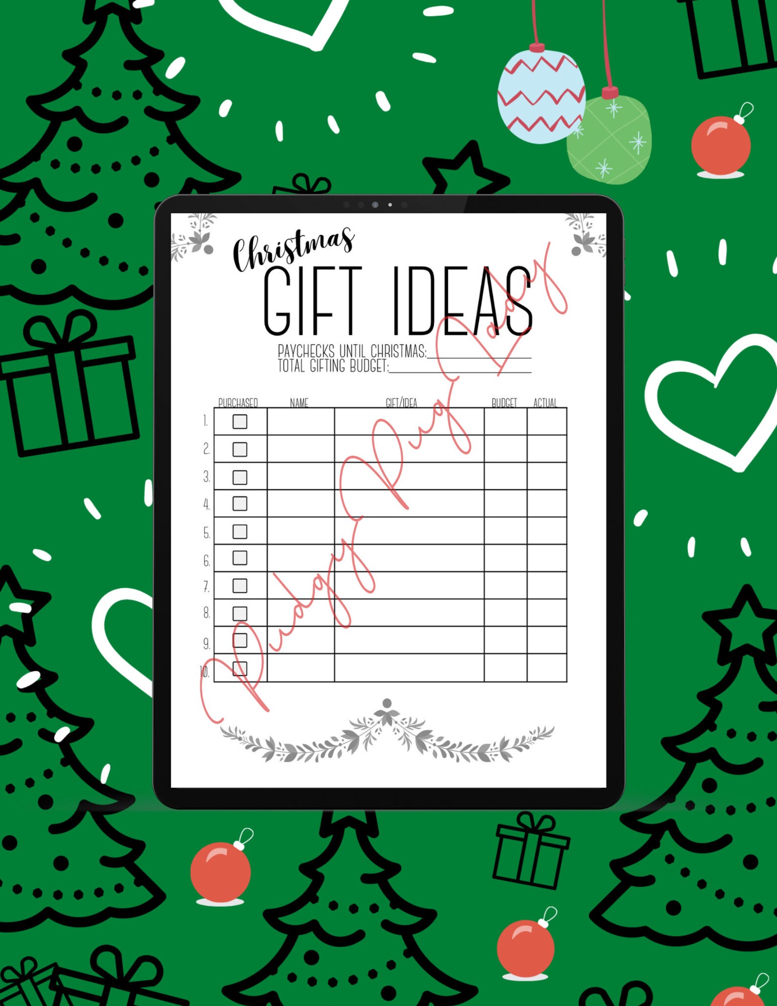 Christmas Gift Planning/gifting/planner/holidays/family/friends/party ...