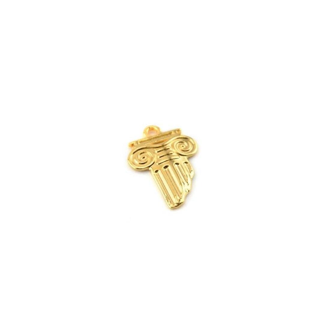Column Charm, Greek Column Pendant, Gold Plated Ancient Greece Charm ...