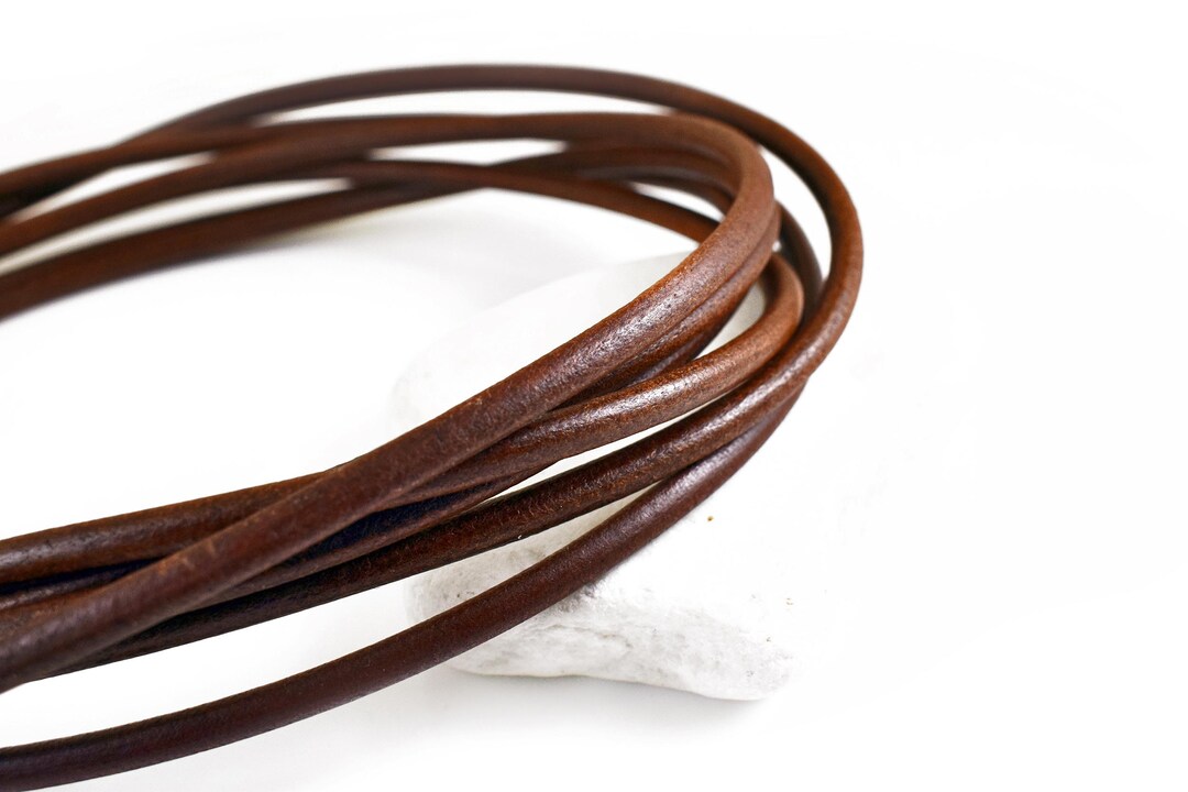5mm Tobacco Brown Leather Cord, Brown Greek Leather Cord, Necklace Cord ...