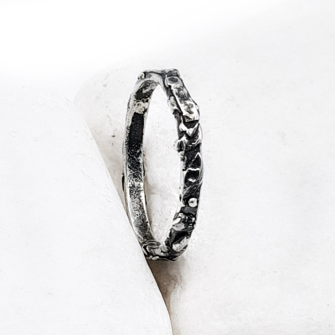 Textured Ring, Unisex 925 Steling Silver Minimalist Artisan Jewelry ...
