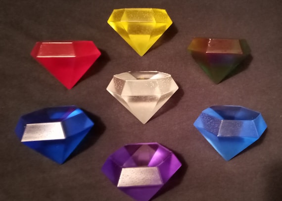 Sonic the Hedgehog RETRO Chaos Emeralds set of 7 - Etsy Australia