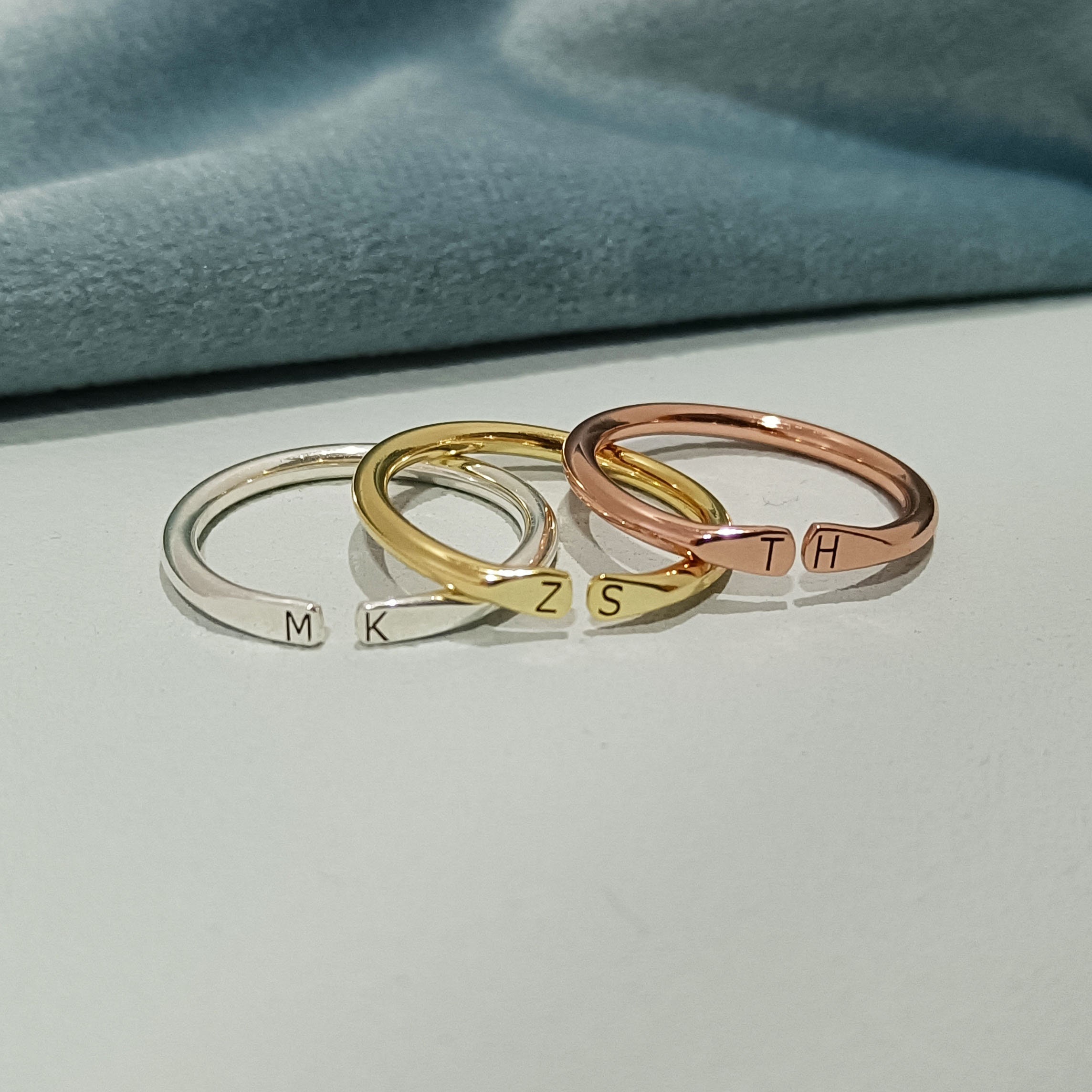 Personalized Initial Ringcustom Letter Ringadjustable - Etsy