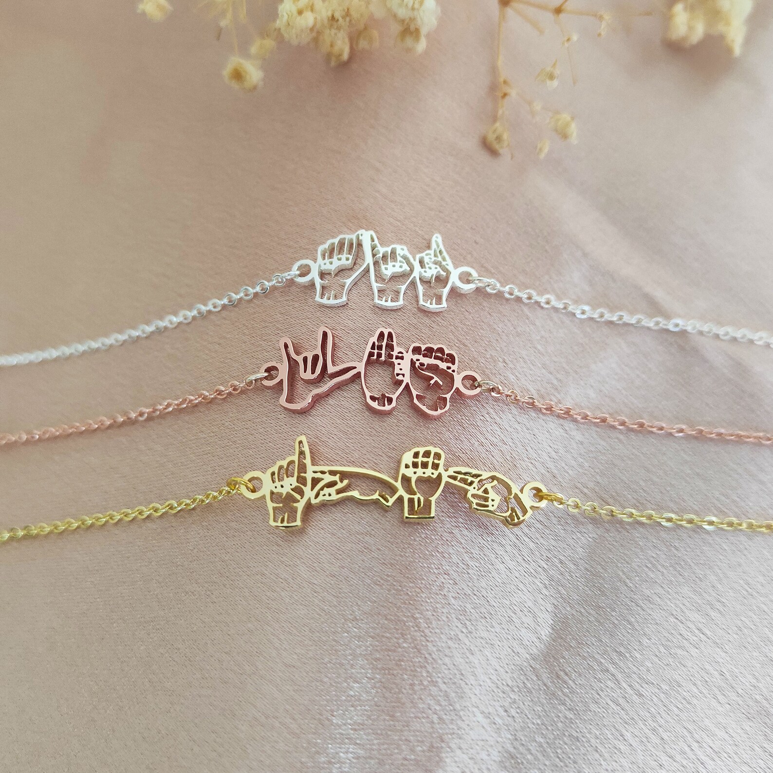 Custom Sign Language Bracelet,name Bracelet in Sign Language,asl ...