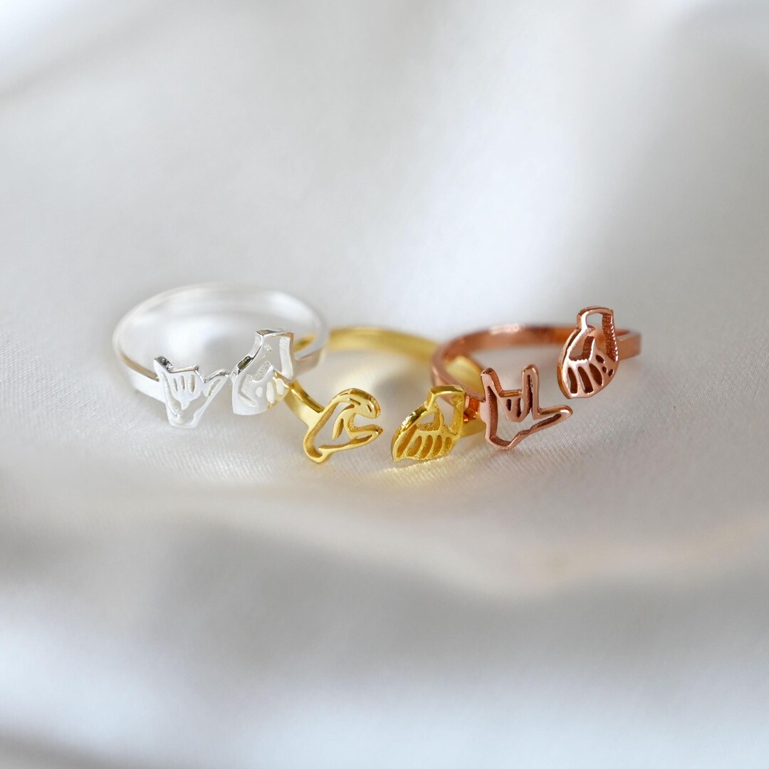 Personalized ASL Name Wrap Ring,gestures of Love Ring,sign Language ...
