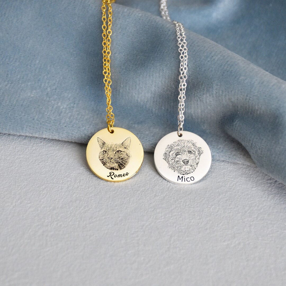 Personalized Pet Photo Necklace,custom Pet Portrait Necklace,pet ...