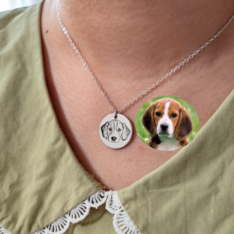 Personalized Pet Photo Necklace,custom Pet Portrait Necklace,pet ...
