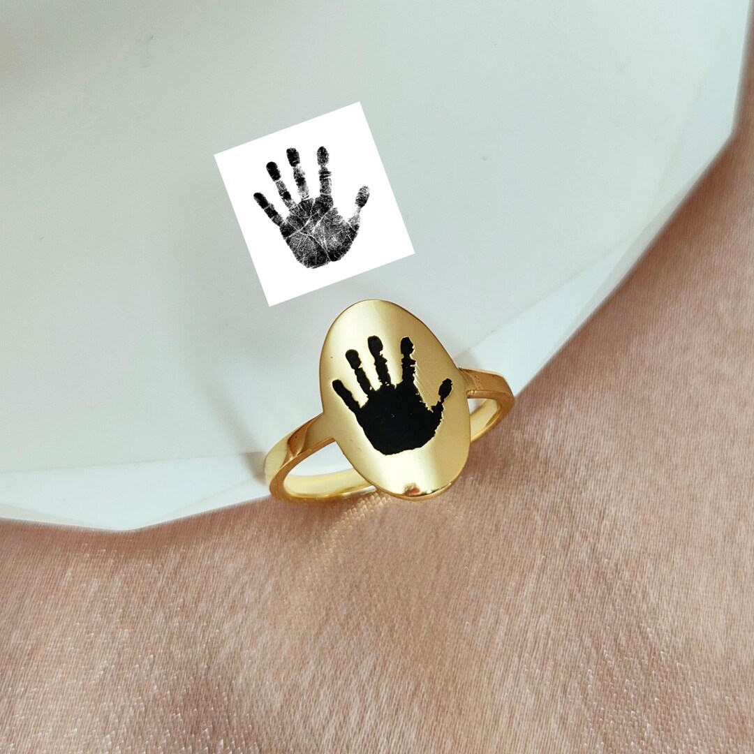 Actual Baby Handprint Ring,personalized Footprint Ring,engraved Kids ...