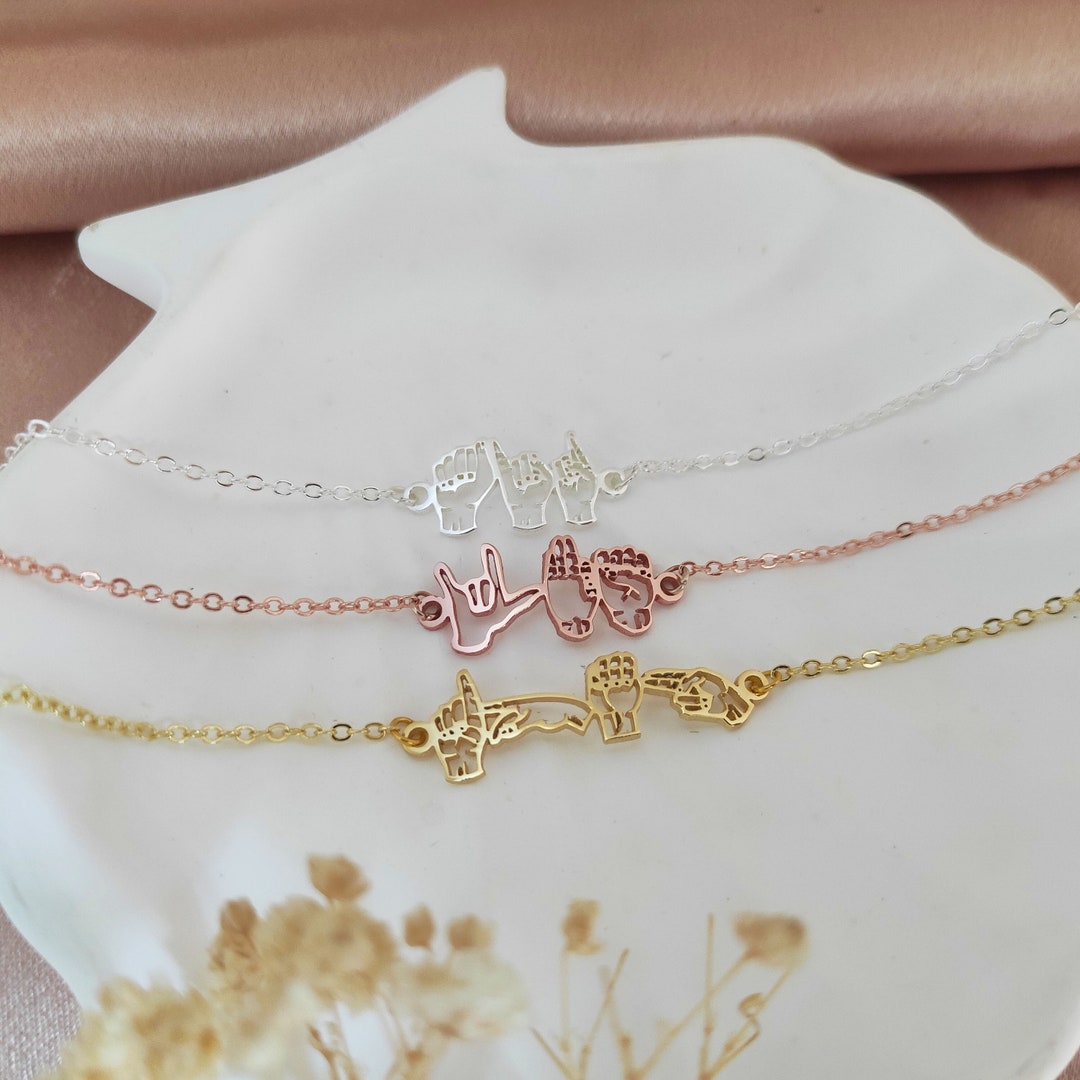 Custom Sign Language Bracelet,name Bracelet in Sign Language,asl ...