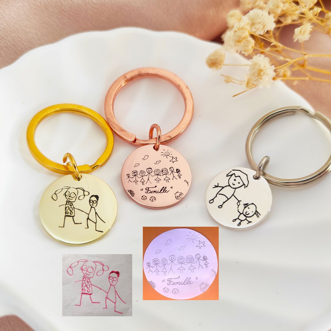 Actual Handwriting Keychain,signature Keychain,fingerprint Keychain,pet ...