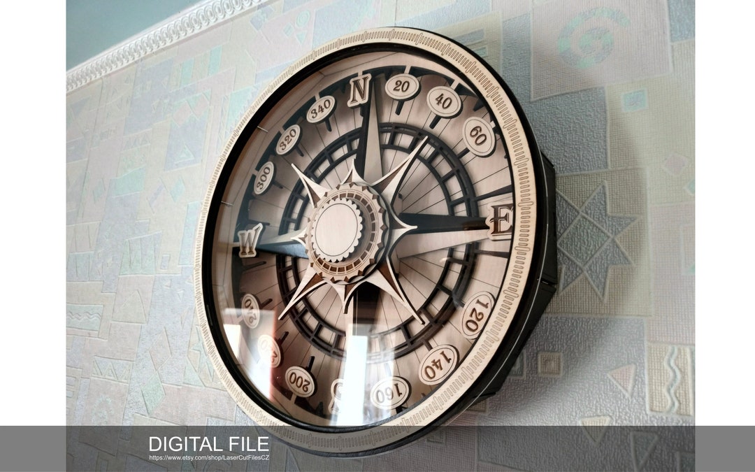 Multilayer Panel Wind Rose A0083. Laser Cut Files SVG, PDF, DXF Digital ...