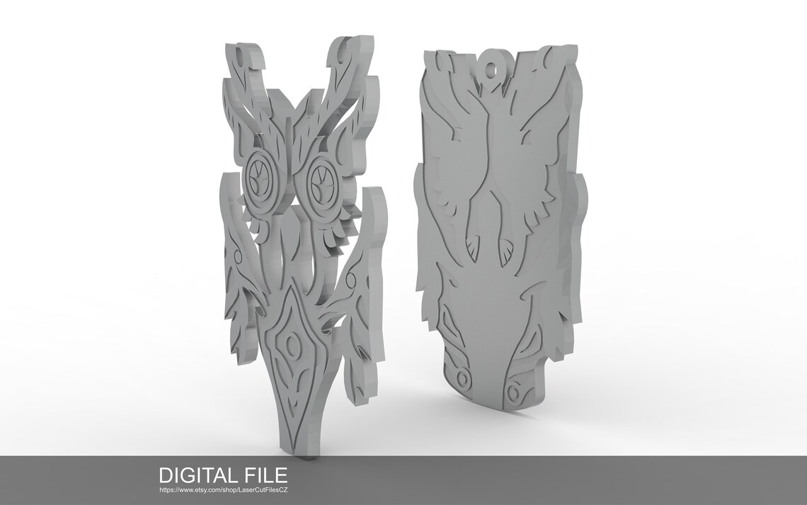 Jewelry Totem Owl A0095. Laser Cut Files SVG, PDF, DXF Digital Product ...