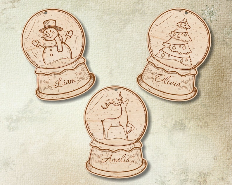 Christmas Snow Globe Ornaments. Laser Cut Files SVG PDF CDR - Etsy