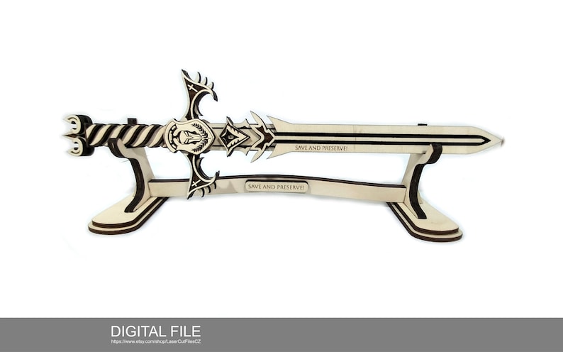 Sword A0098. Laser Cut Files SVG, PDF, DXF Digital Product - Etsy