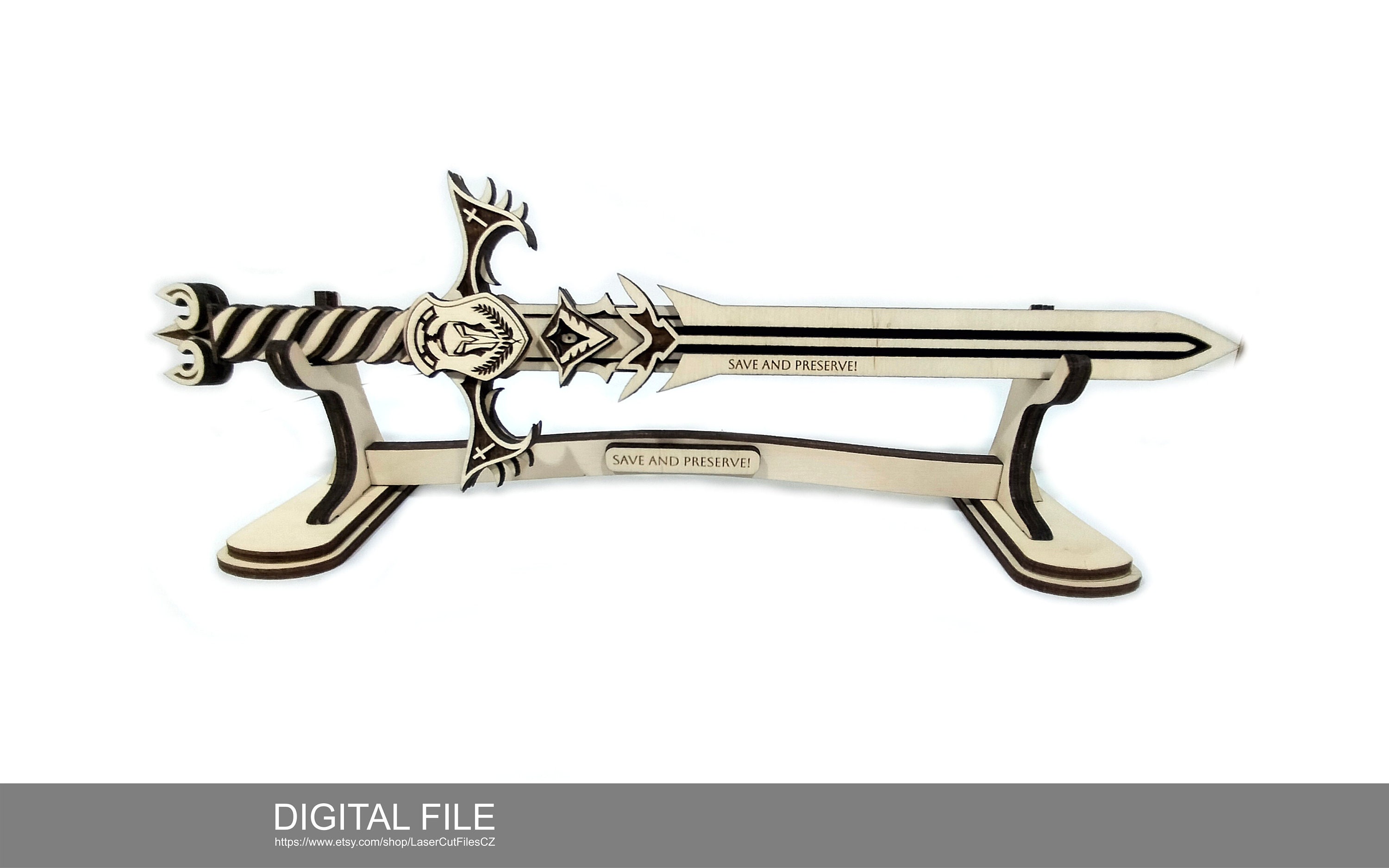 Sword A0098. Laser Cut Files SVG PDF DXF Digital Product - Etsy Australia
