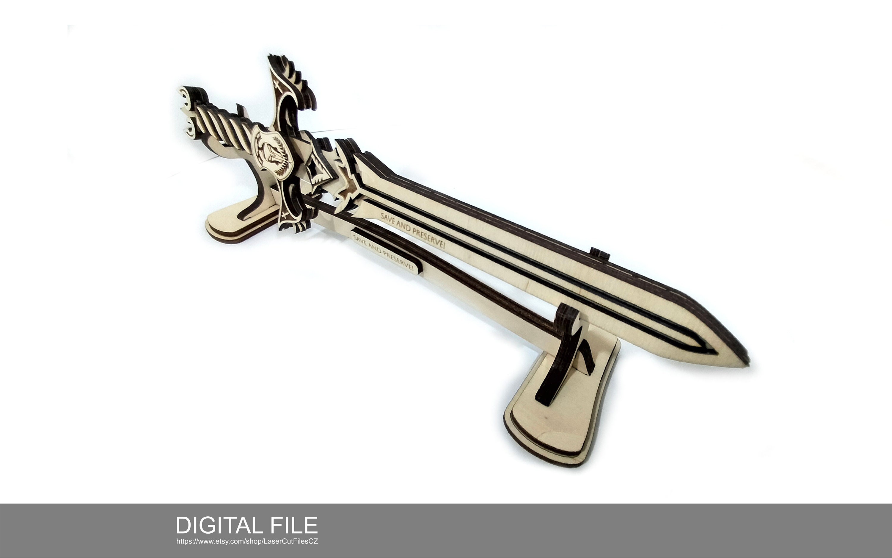 Sword A0098. Laser Cut Files SVG PDF DXF Digital Product - Etsy Australia