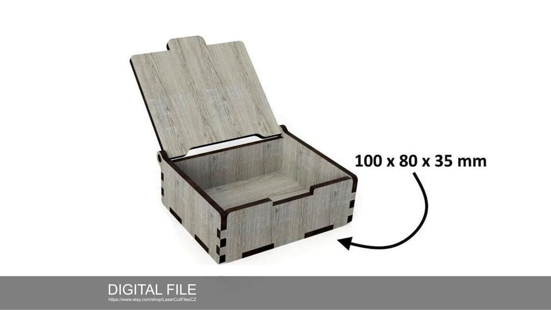 Simple Box 100x80x35mm. Laser Cut Files SVG, DXF, CDR Digital Product ...