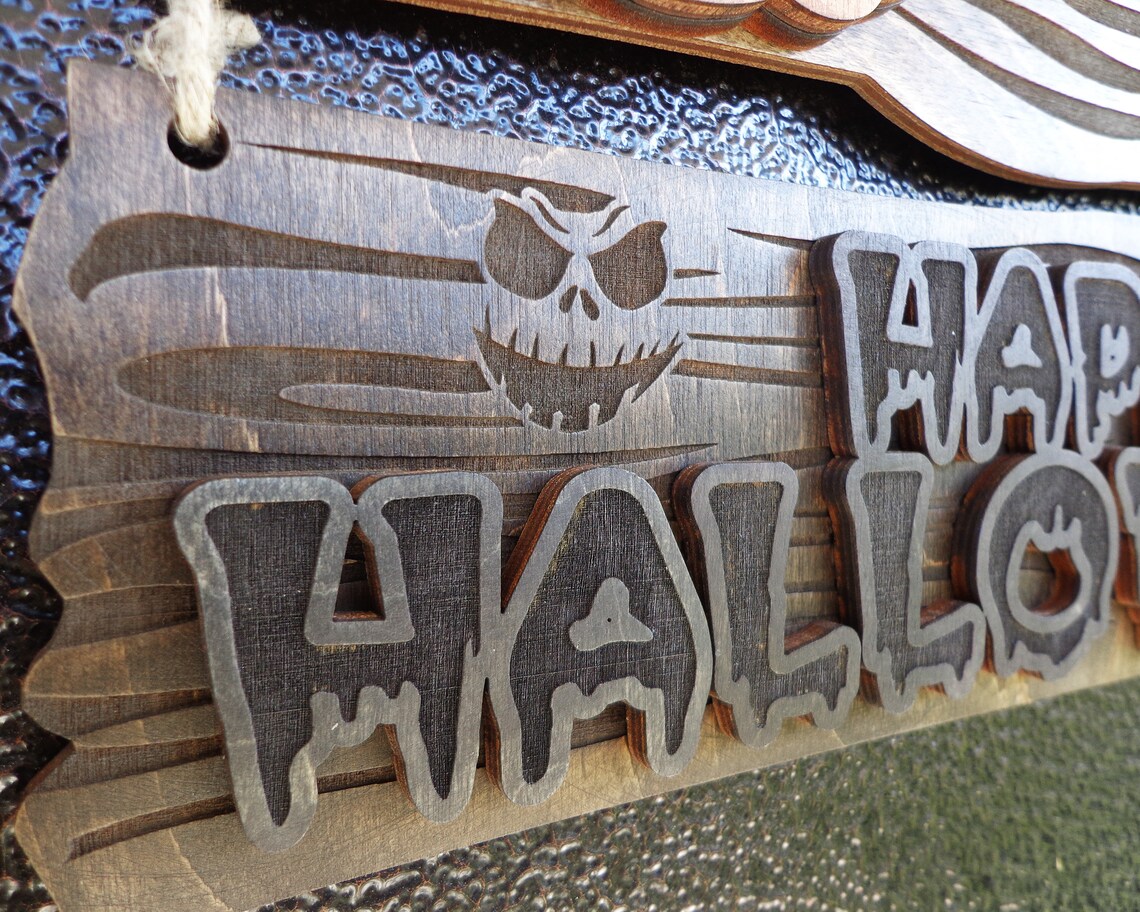 Halloween Sign. Laser Cut Files SVG, PDF, CDR Digital Product - Etsy
