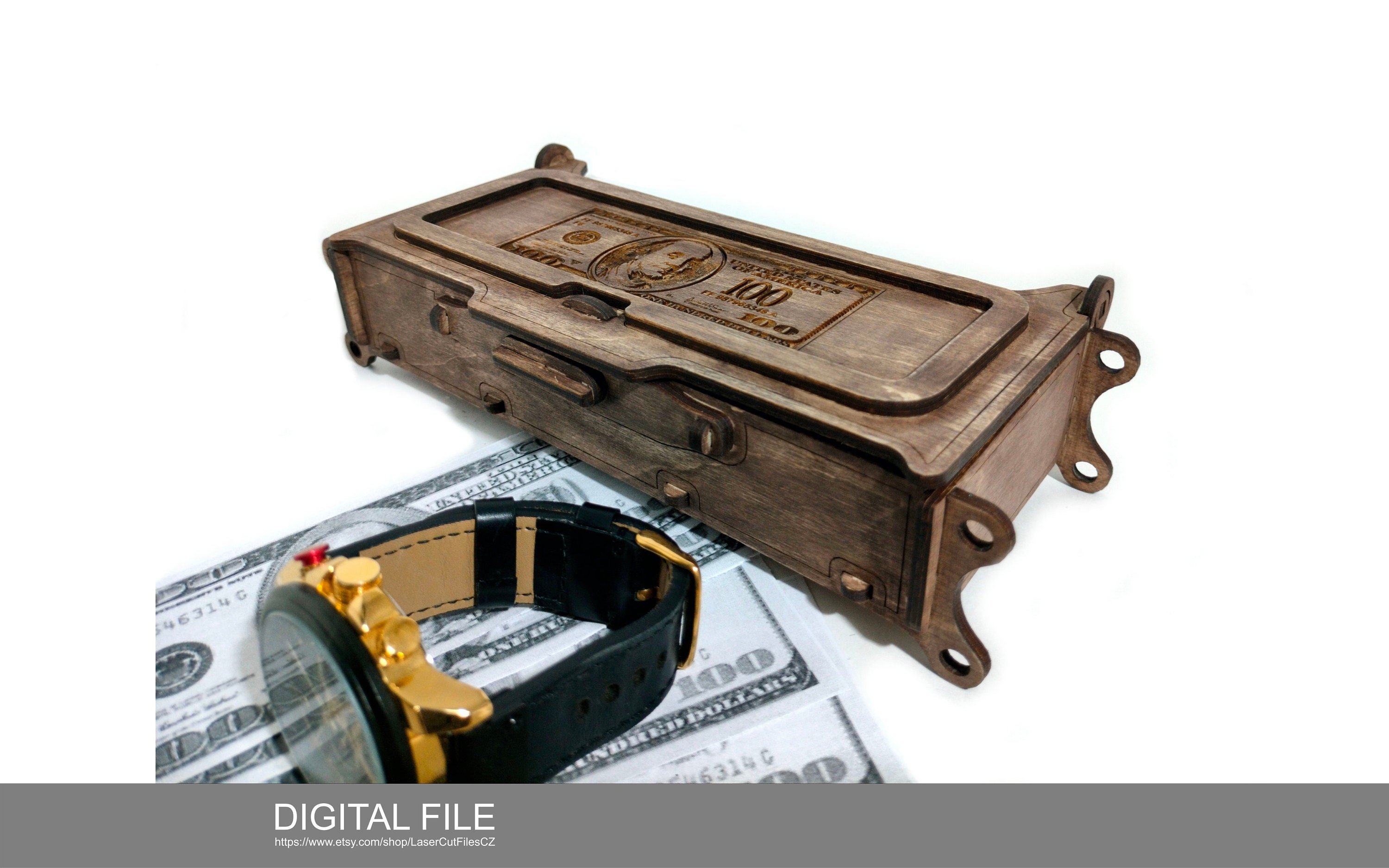 Banknote Box A0084. Laser Cut Files SVG, PDF, DXF Digital Product - Etsy
