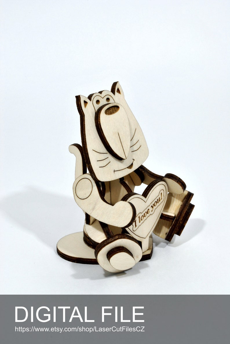 Cat 3D A0020. Laser Cut Files SVG PDF AI Digital Product - Etsy