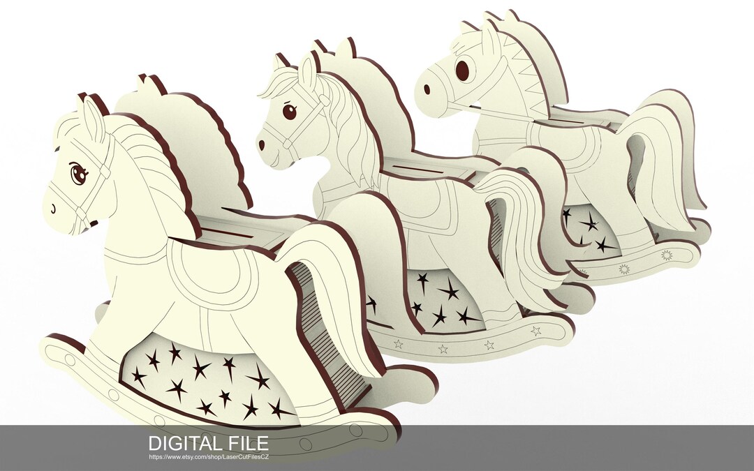 Set of Money Box "horses" A0178. Laser Cut Files SVG, PDF, DXF Digital ...