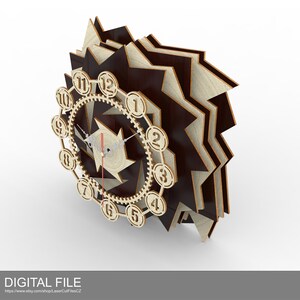 Multi-layer Wall Clock. Version W4. Laser Cut Files SVG, DXF, PDF ...