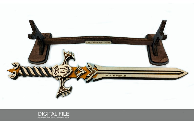 Sword A0098. Laser Cut Files SVG, PDF, DXF Digital Product - Etsy