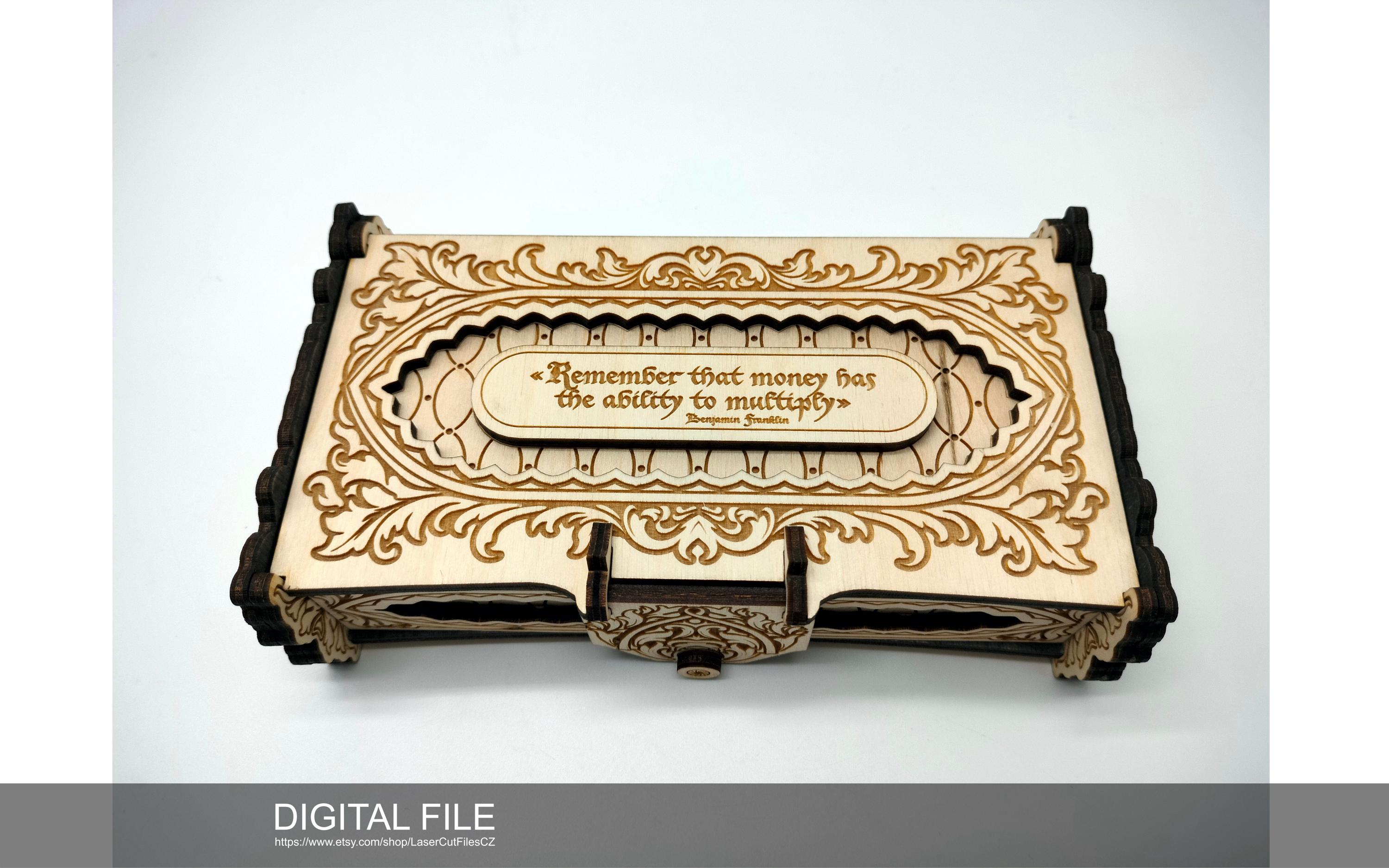 Banknote Box A0153. Laser Cut Files SVG, PDF, DXF Digital Product - Etsy UK