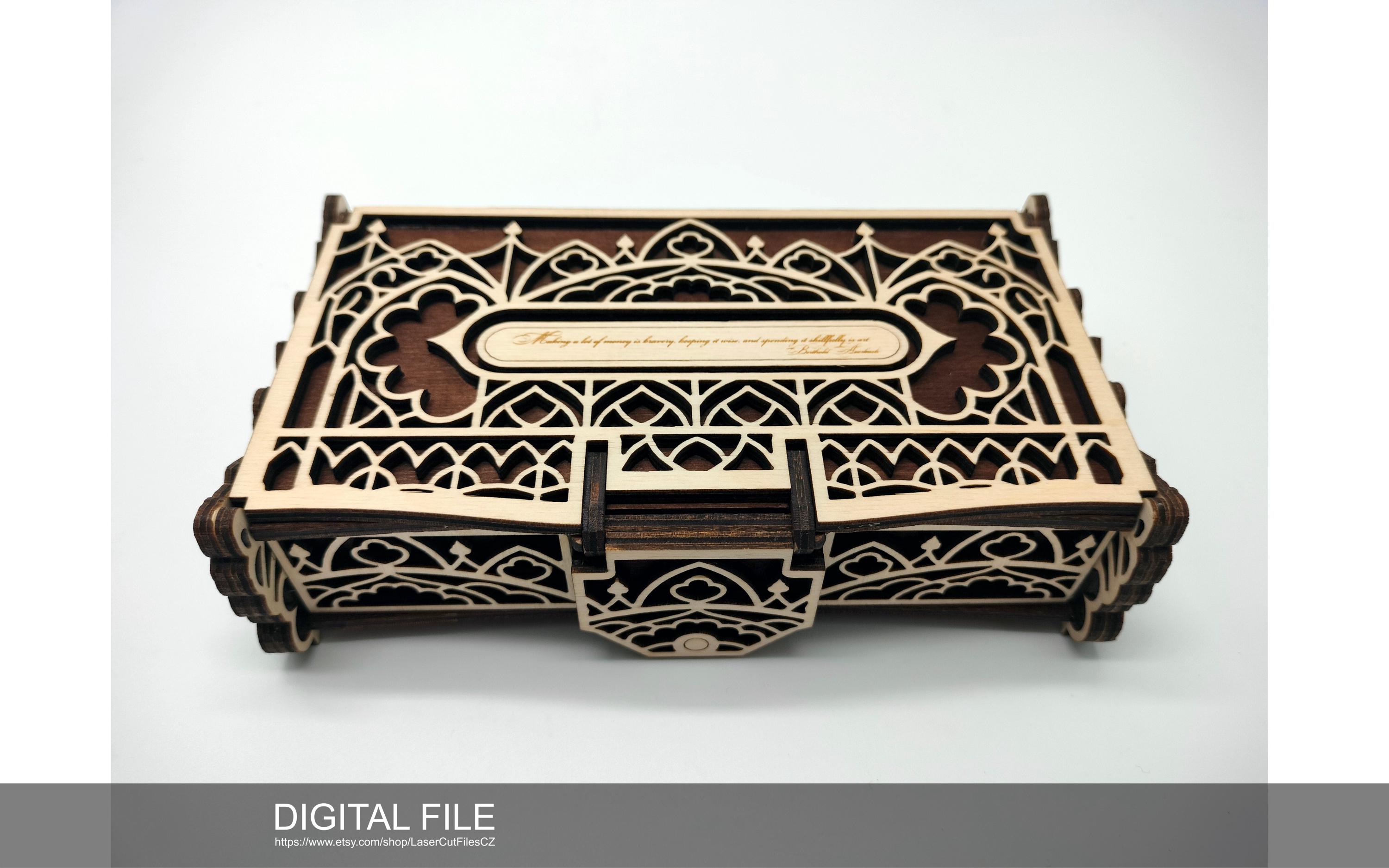 Banknote Box A0155. Laser Cut Files SVG, PDF, DXF Digital Product - Etsy