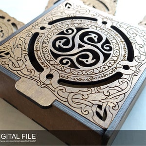 6 Celtic Coasters With Box 00135. Laser Cut Files SVG, PDF, DXF ...