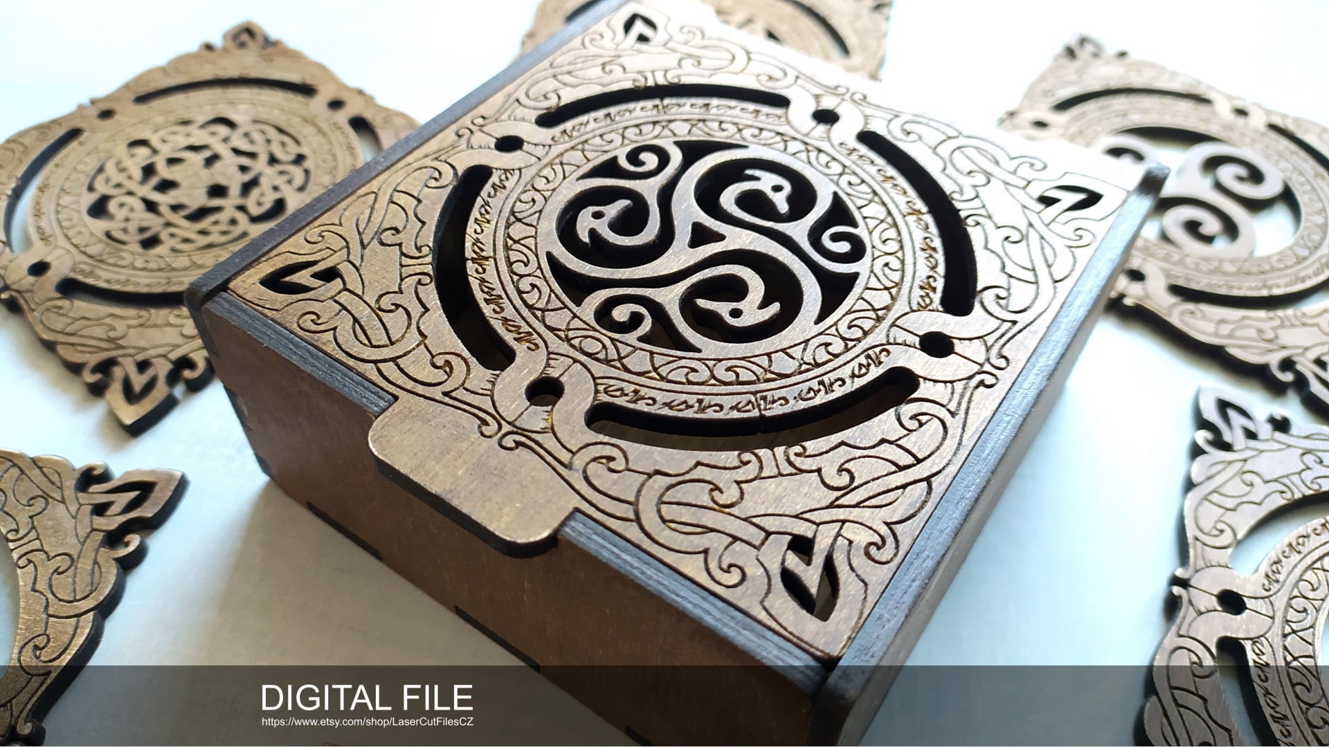 6 Celtic Coasters With Box 00135. Laser Cut Files SVG, PDF, DXF ...