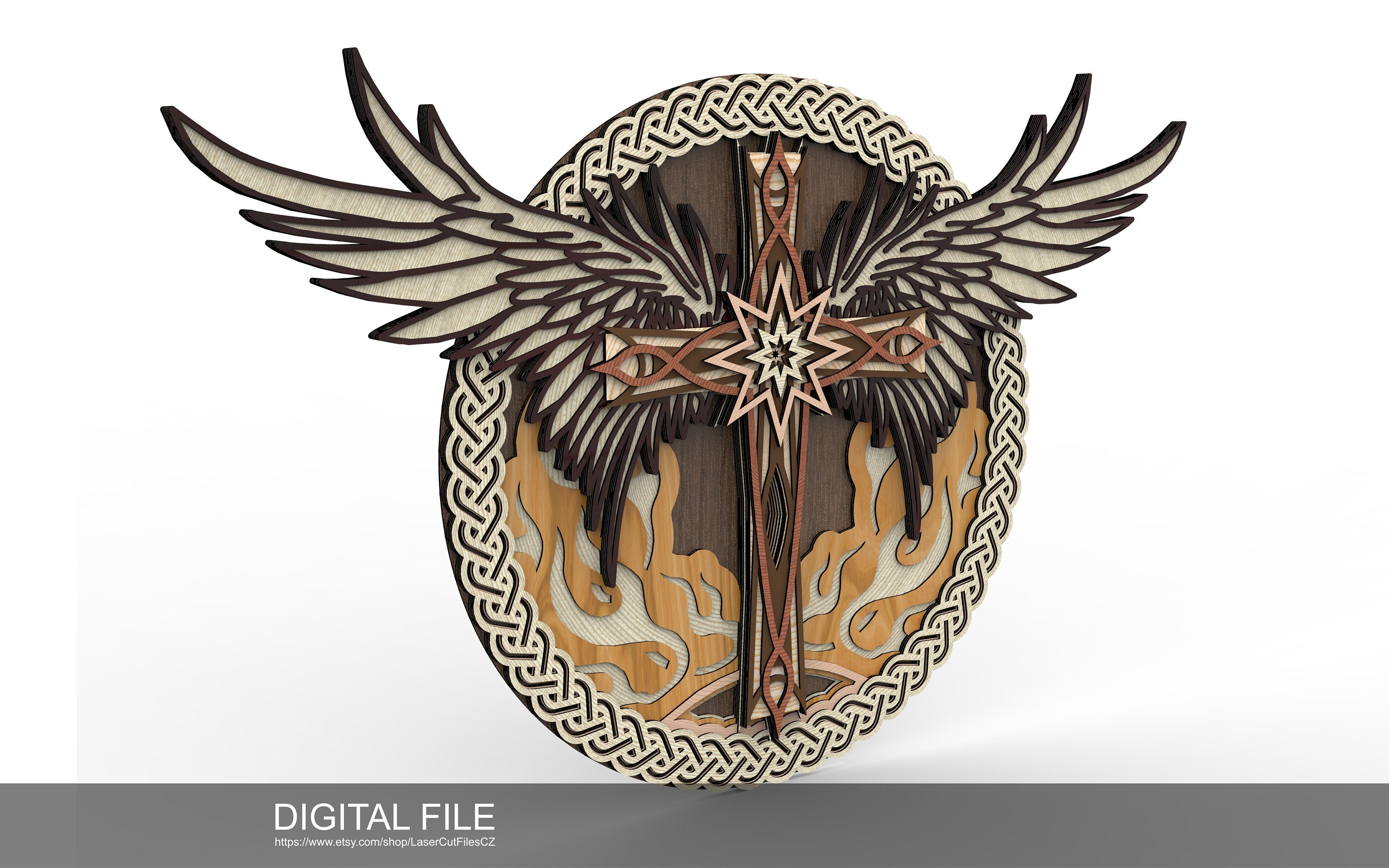 Multi-layered Cross. Laser Cut Files SVG, PDF, DXF Digital Product - Etsy