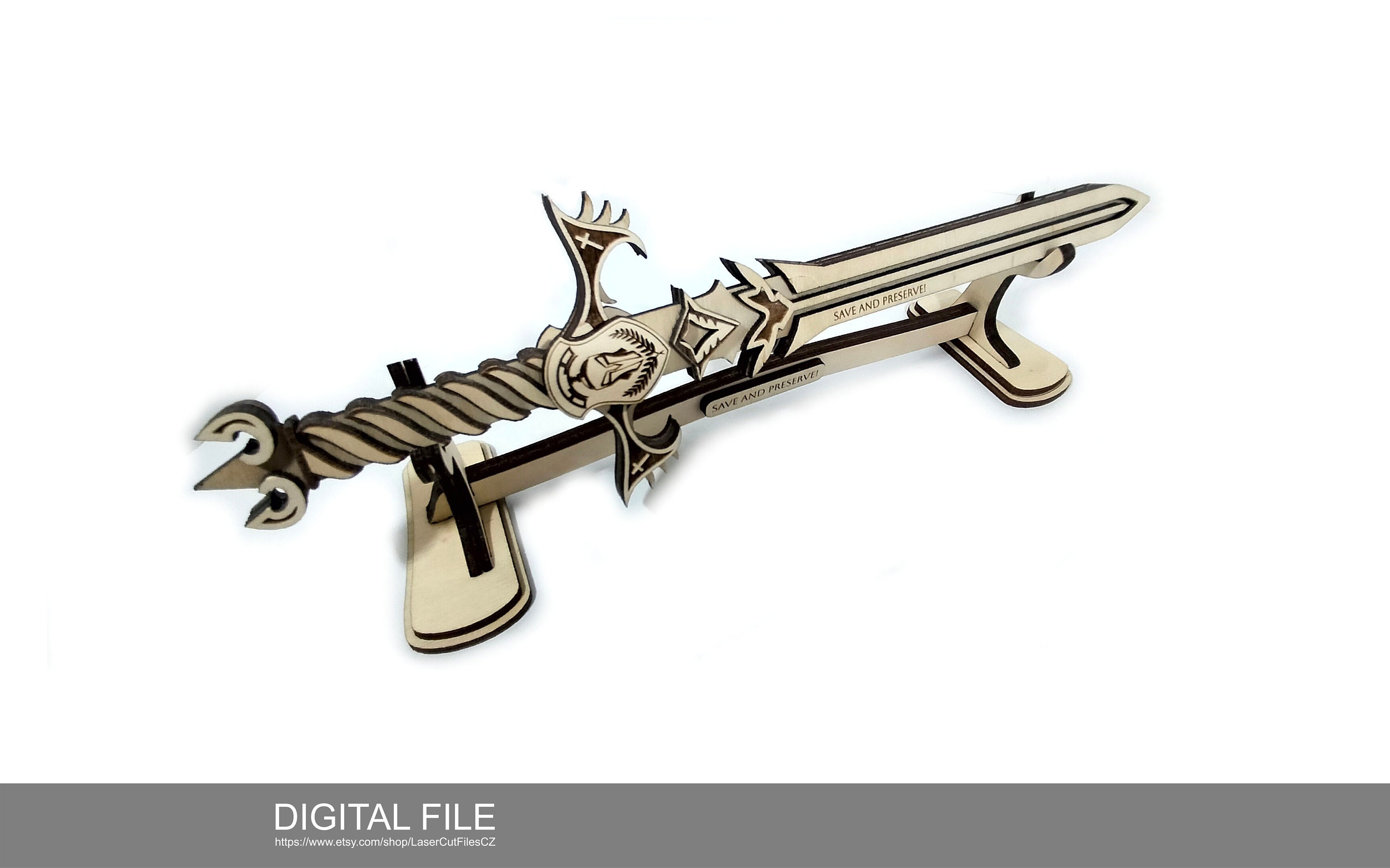 Sword A0098. Laser Cut Files SVG, PDF, DXF Digital Product - Etsy UK