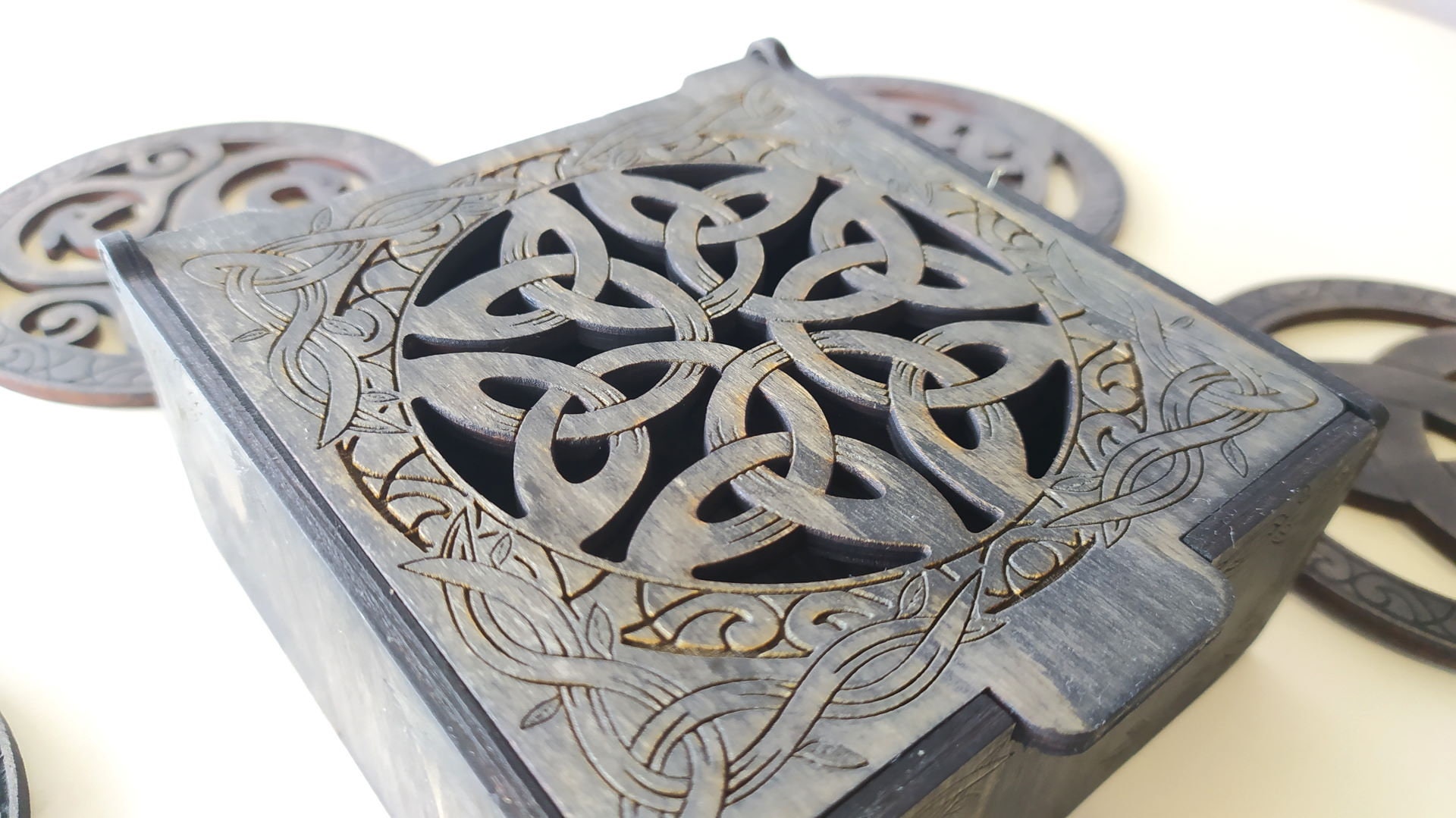 7 Celtic Coasters With Box. Laser Cut Files SVG PDF CDR - Etsy